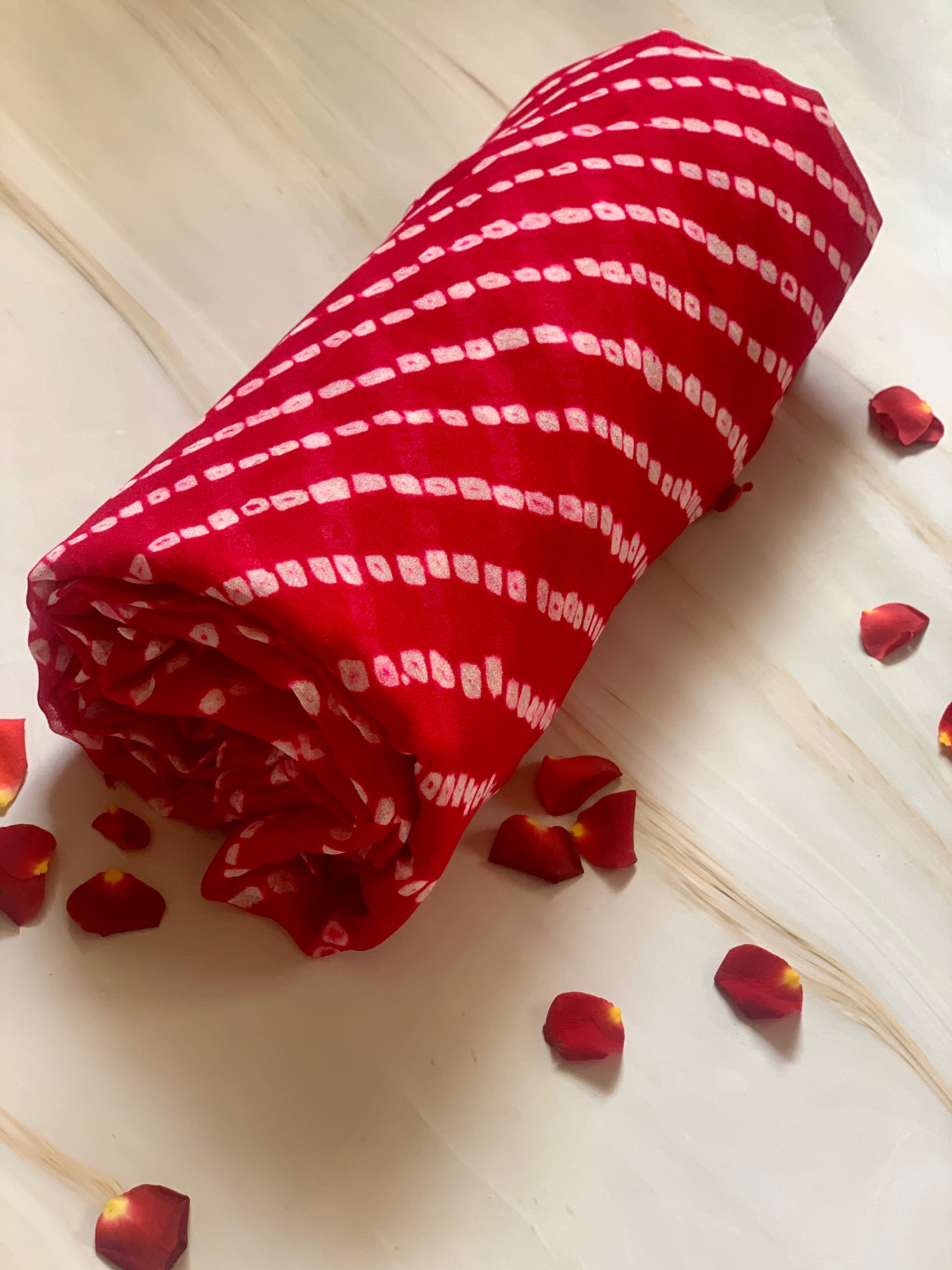Red Bandhej Saree